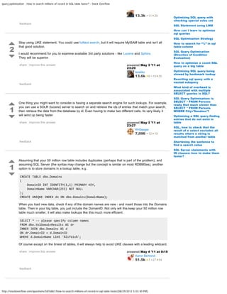 Query optimization how to search millions of record in sql table faster - | PDF