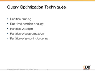 Query optimization techniques for partitioned tables. | PPT