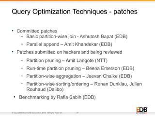 Query optimization techniques for partitioned tables. | PPT