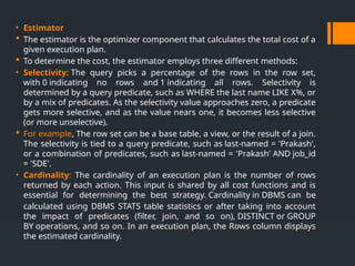 Query processing and optimization on dbms | PPTX