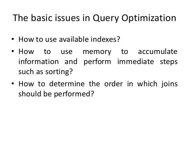 Query Processing And Optimization Updated