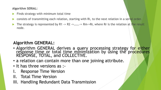 Query processing strategies in distributed database | PPT