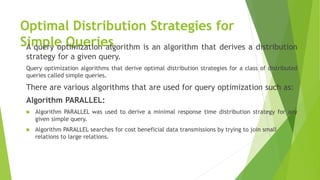 Query processing strategies in distributed database | PPTX | Databases | Computer Software and ...