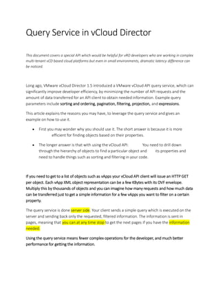Query service in vCloud Director | PDF