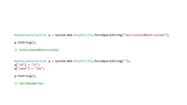 Query String Valuecollection Ppt