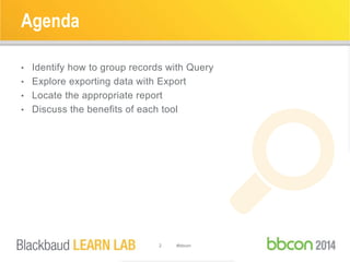 Query vs. Report: Choosing the Right Tool for the Right Job in The ...