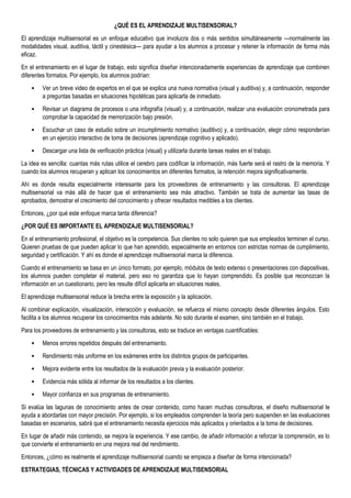 Aprendizaje Multisensorial: Estrategias para Mejorar la Retención y ...
