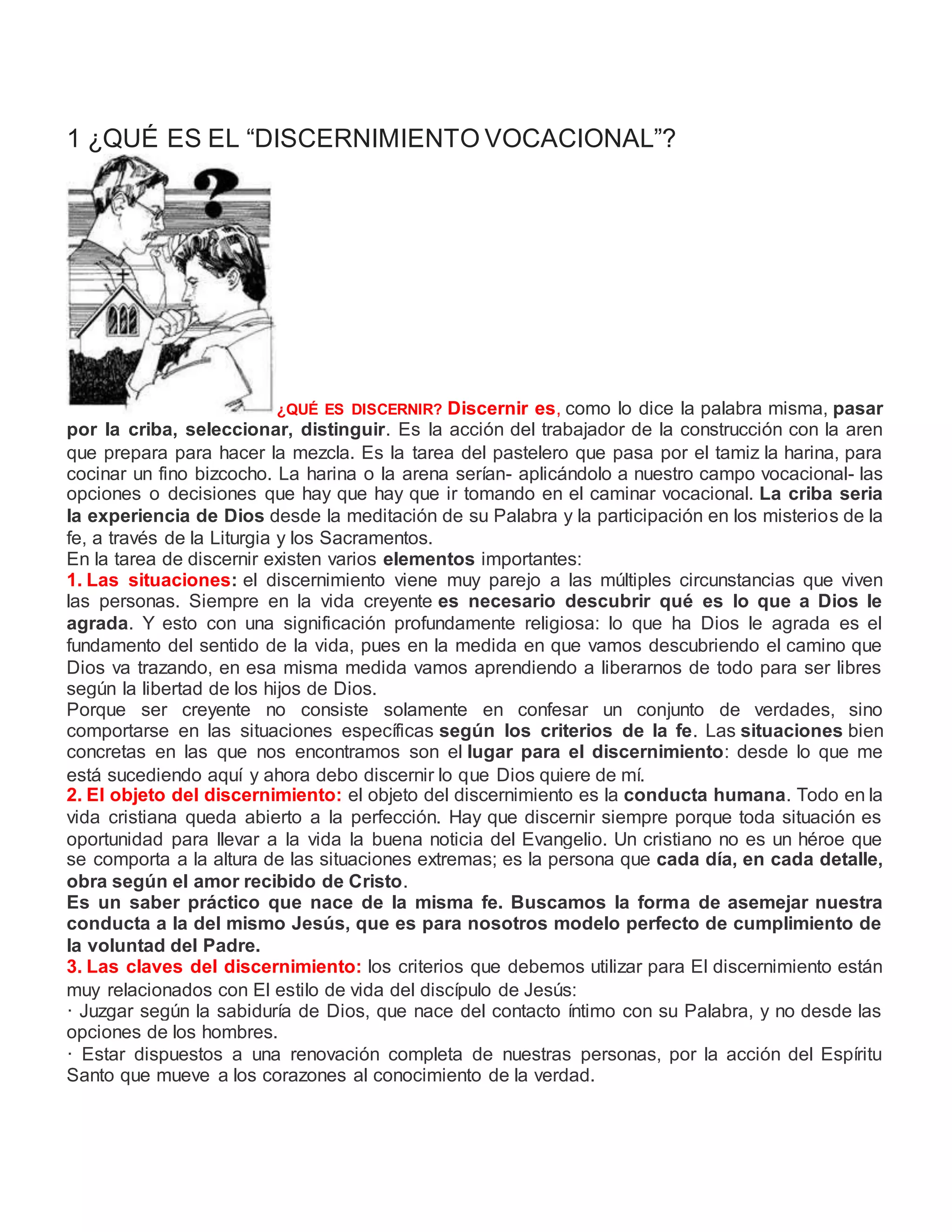 Qué es el discernimento vocacional | DOCX
