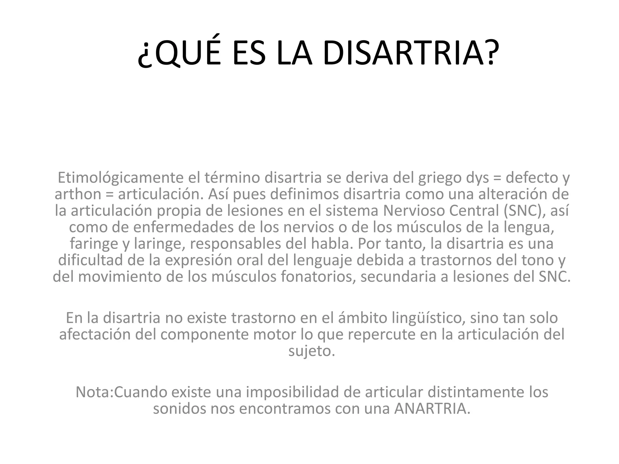 Qué es la disartria | PPTX