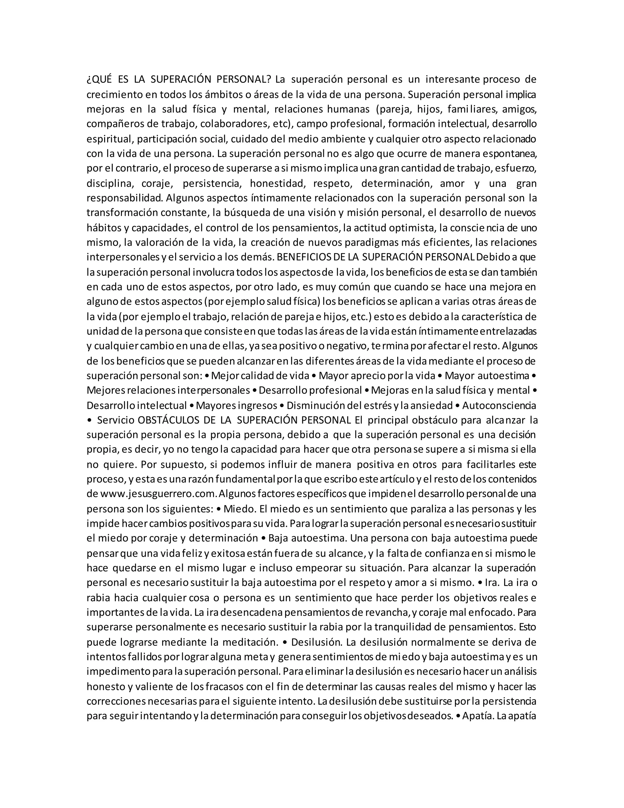 Qué es la superación personal | DOCX