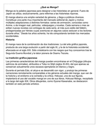 Qué es manga | DOCX