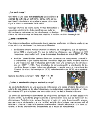 Qué es octanaje | DOCX