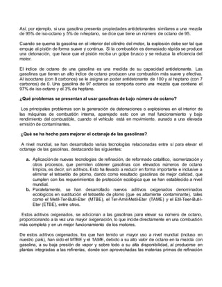 Qué es octanaje | DOCX