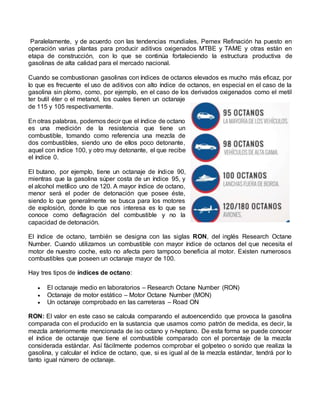 Qué es octanaje | DOCX