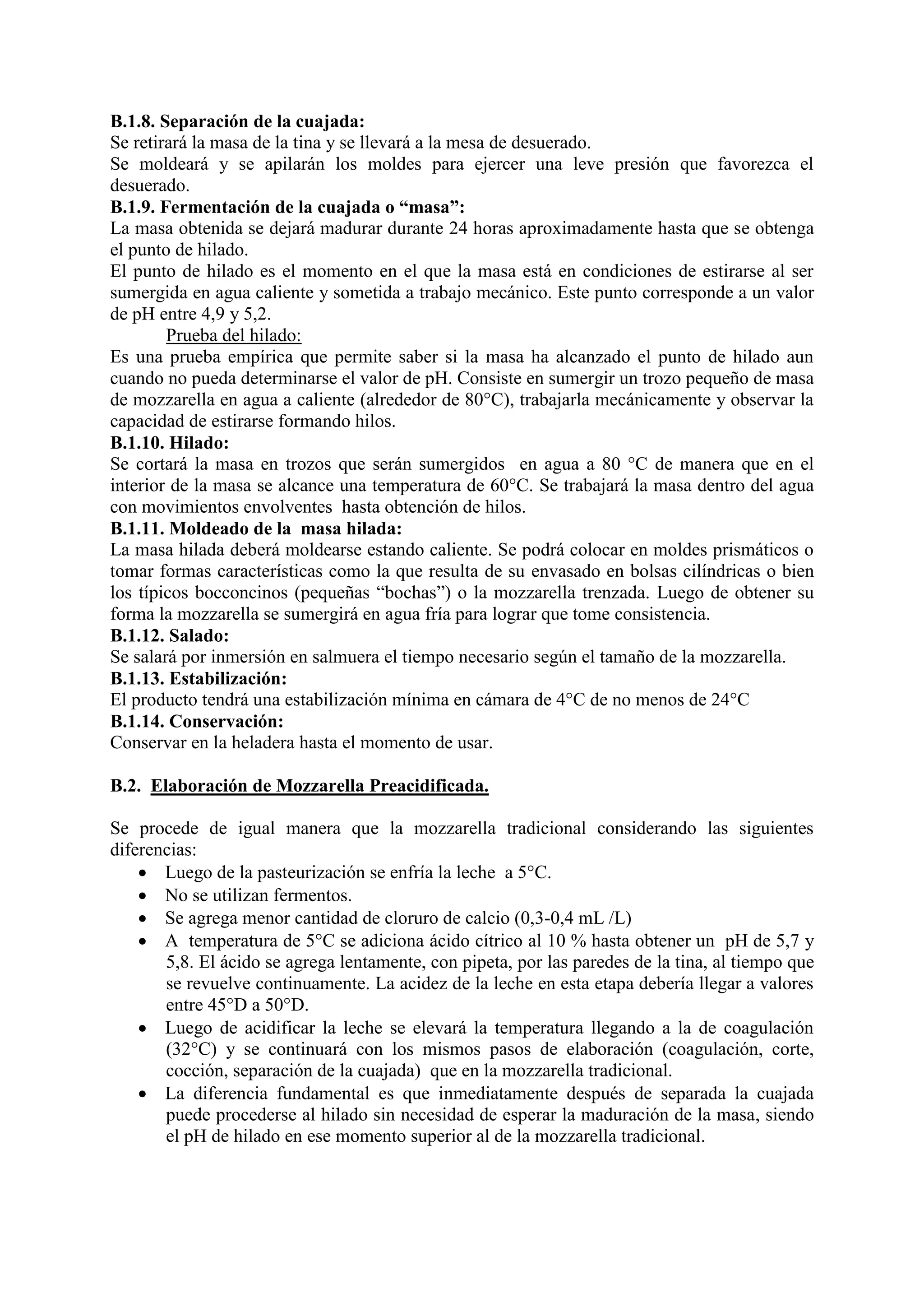 Queso mozzarella 2014 | PDF