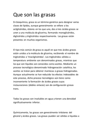 Que son las grasas | DOCX