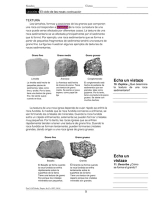 ¿Qué son las rocas y cómo ciclan? Guía para 7º básico | PDF