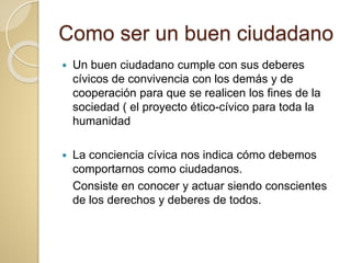 Qué es para ti ser un buen ciudadano | PPTX