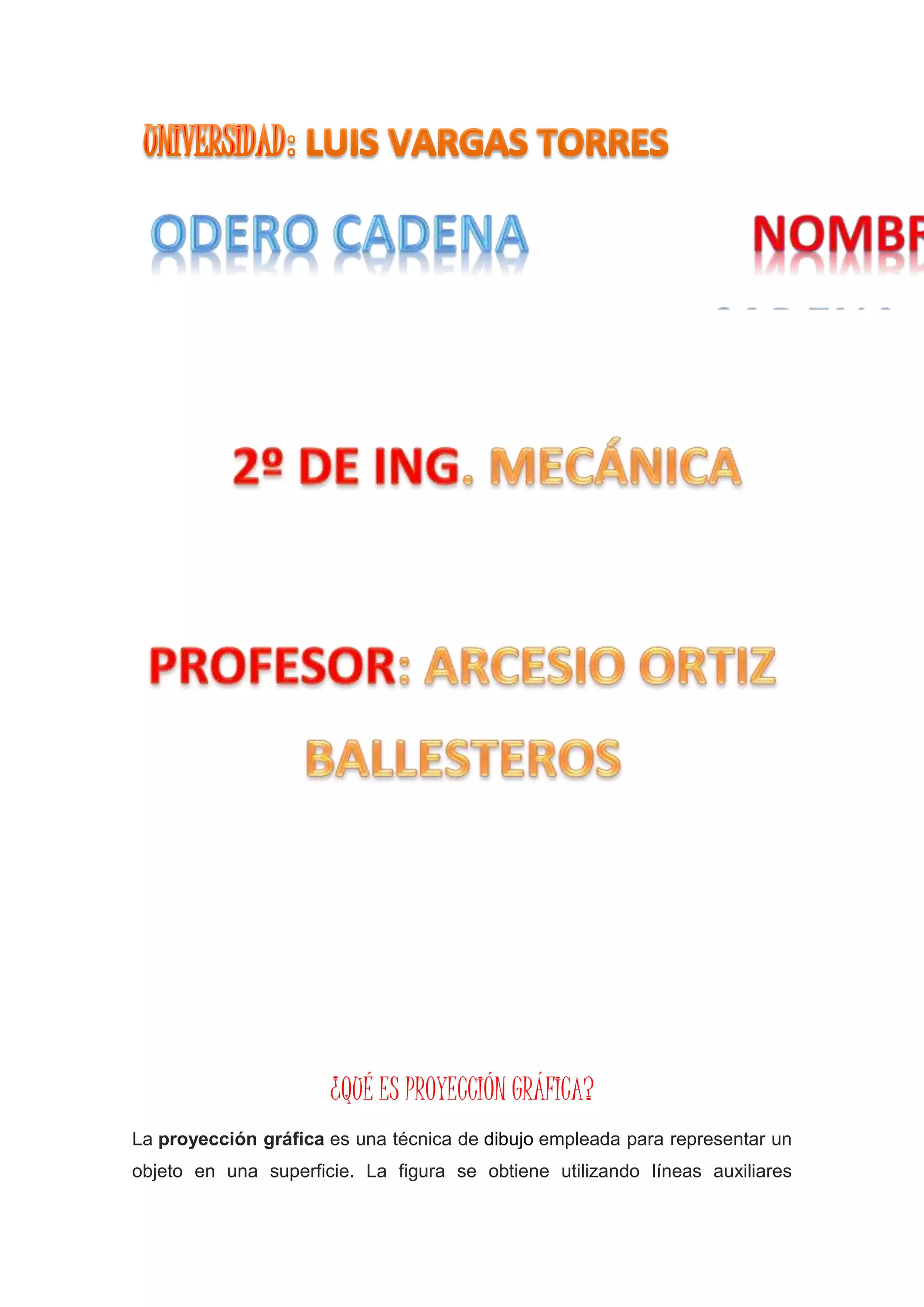 Qué es proyección gráfica | DOCX