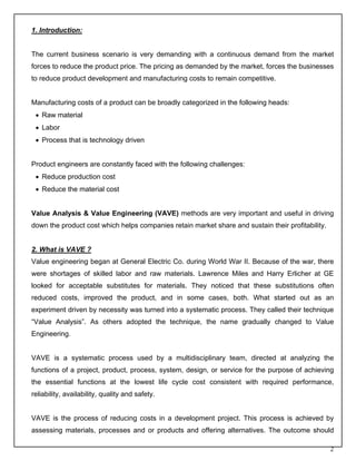 Cost Reduction of a product through Value Analysis & Value Engineering ...