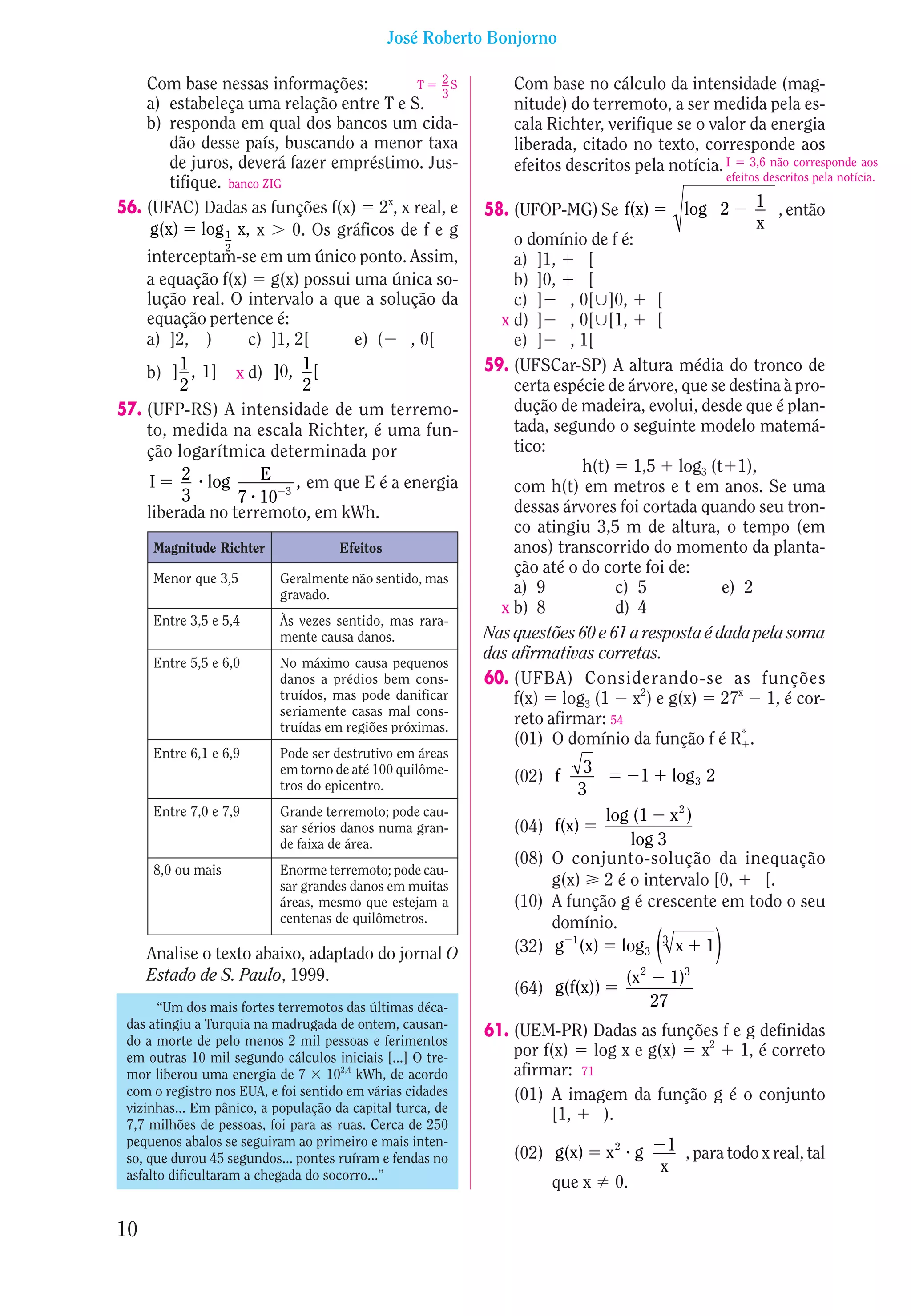 Questões de Matemática - Bonjorno | PDF