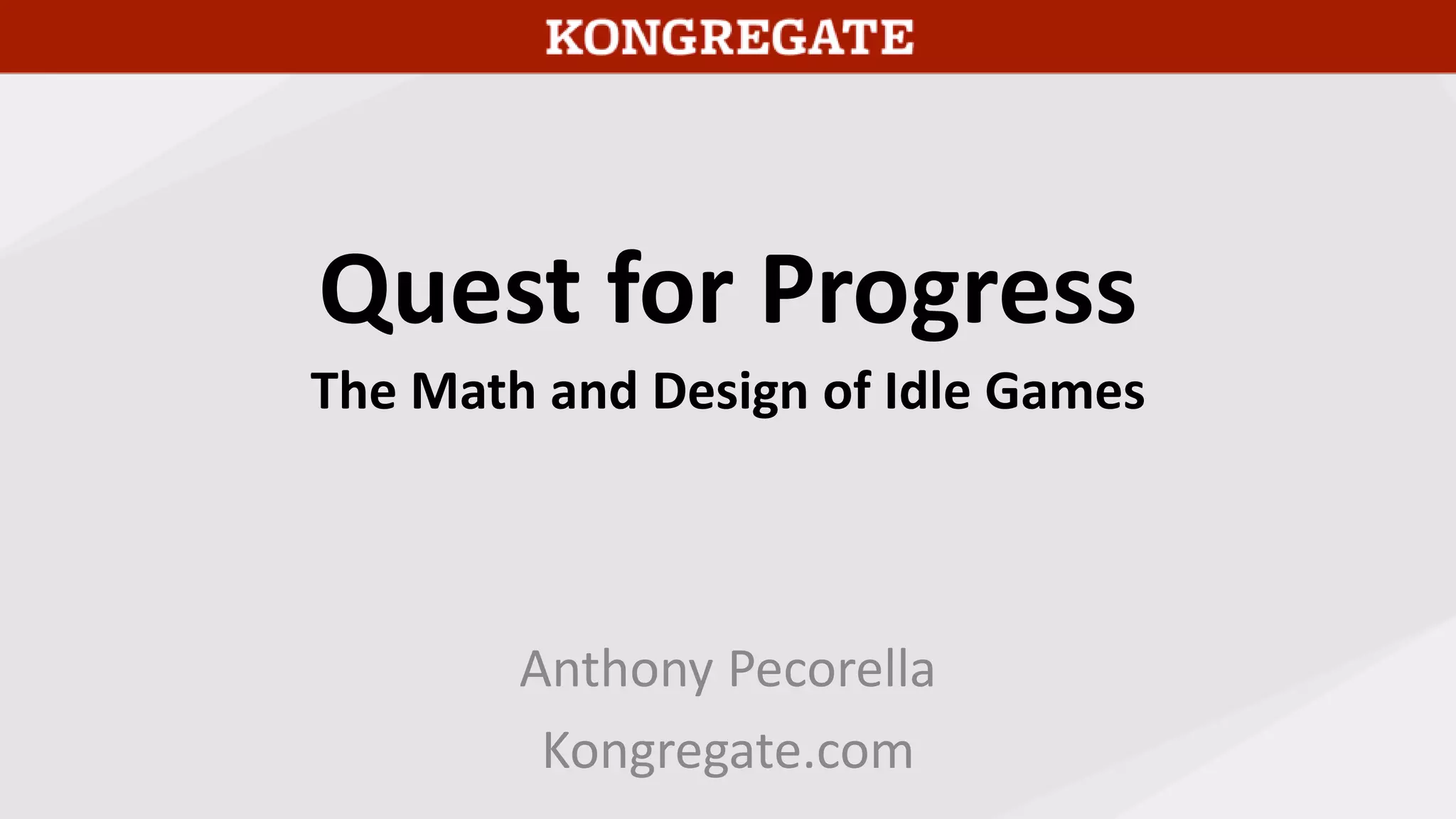 Quest for Progress (GDC Europe 2016) | PPTX