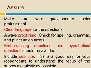 Design and Development of Questionnaire | PPTX