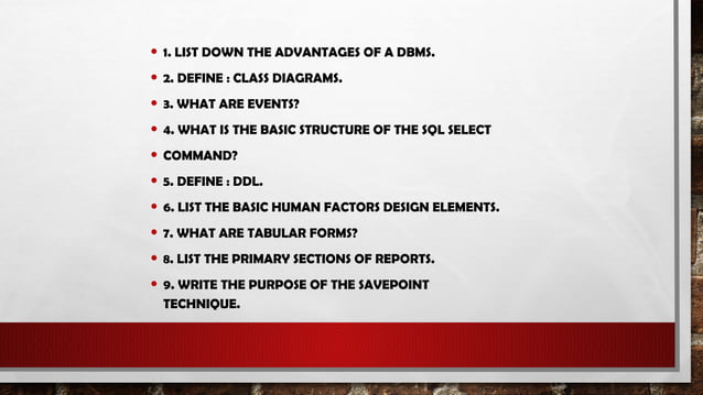 Questionpptx Relational Database Management System Pptx Databases