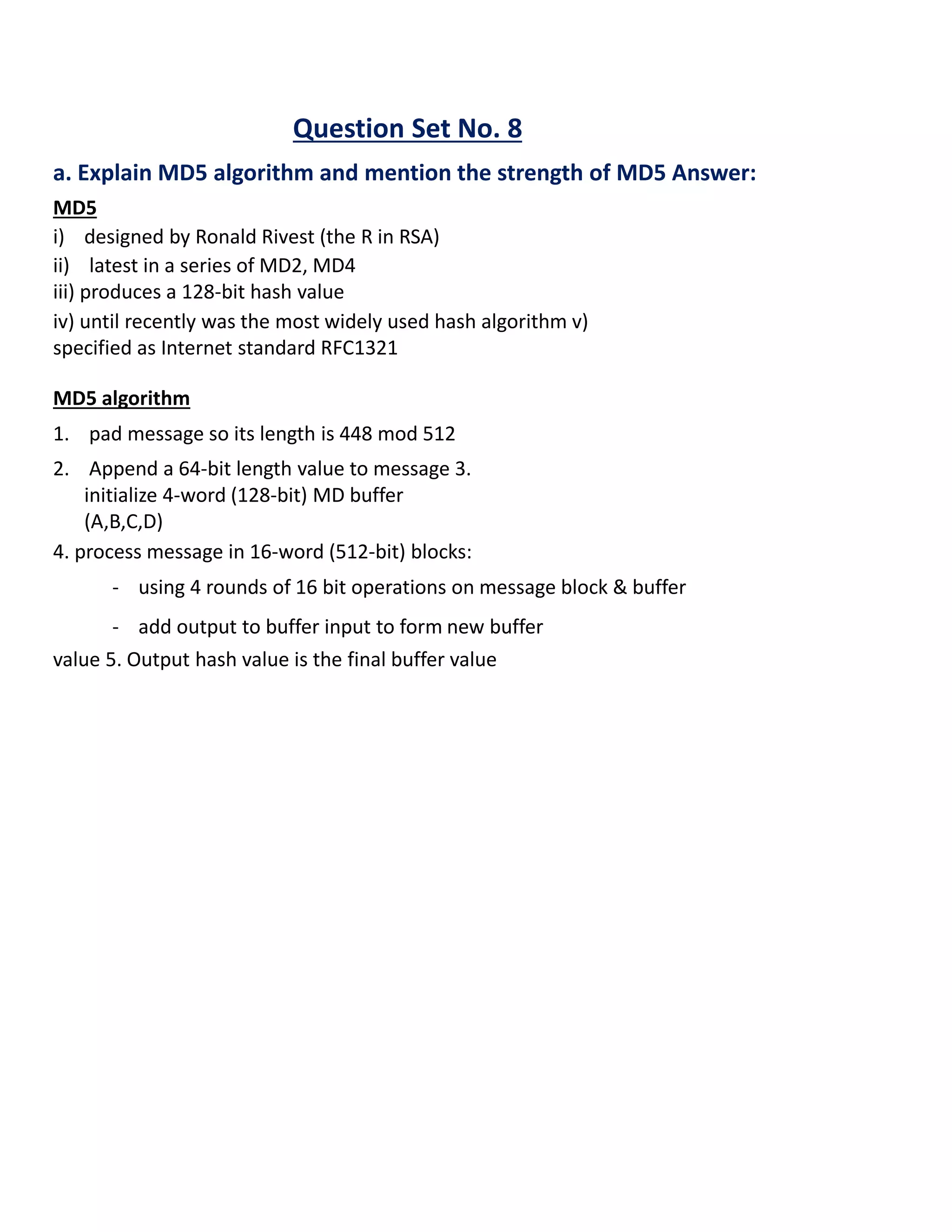 Network Security(MD5) | PDF