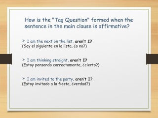 Question Tags Grammar: Uso y Ejemplos Básicos | PPTX
