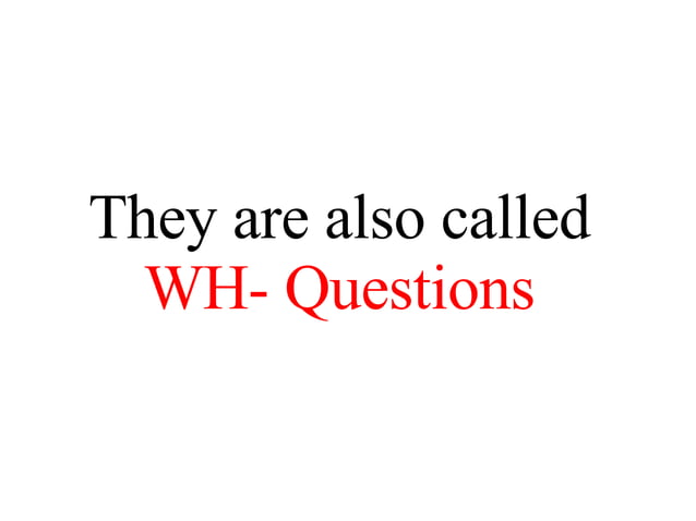 Question Words | PPT