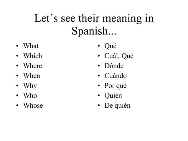 Question Words | PPT