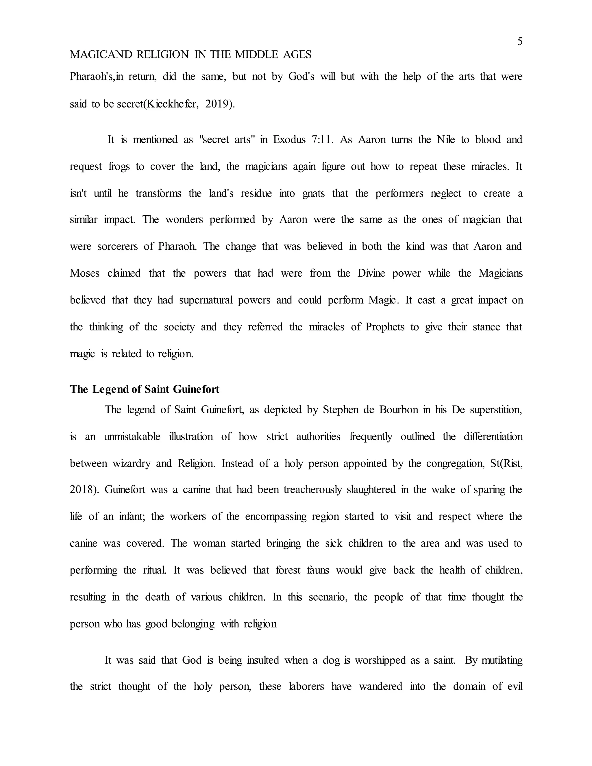 Magic and Religion in the Middle ages | DOCX