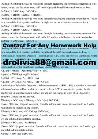 Question 1. Dscribe the change you observed when you added 1 mL of 0 ...