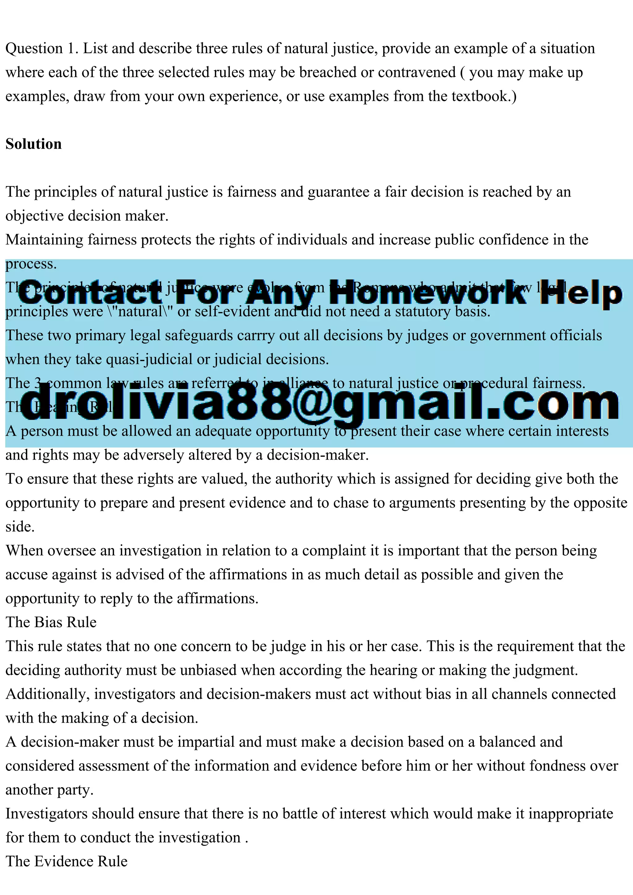 Question 1. List and describe three rules of natural justice, provid.pdf