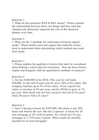 Question 1 1. What do the acronyms WLE & RLE means Please expl.docx