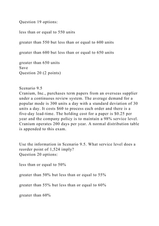 Question 1 (1 point)A continuous review system is someti.docx ...