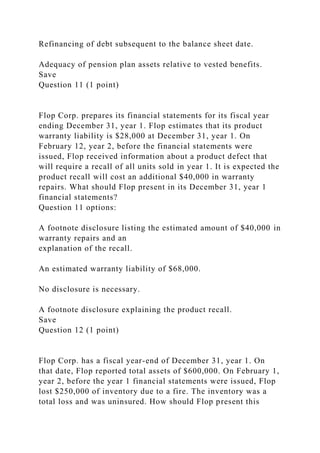 Question 1 (1 point)The following trial balance of Flip Corp.docx
