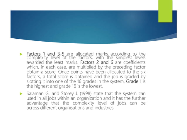 JOB EVALUATION SYSTEMS | PPTX | Careers