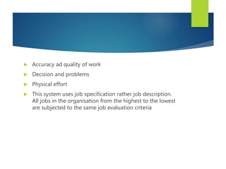 JOB EVALUATION SYSTEMS | PPTX