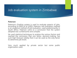 JOB EVALUATION SYSTEMS | PPTX