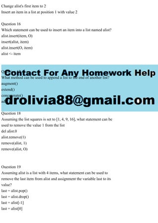 Question 1A Python list is .. set of items.an unorderedan or.pdf