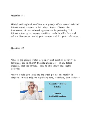 Question # 1Global and regional conflicts can greatly affect s | DOCX | Air Travel | Travel Type