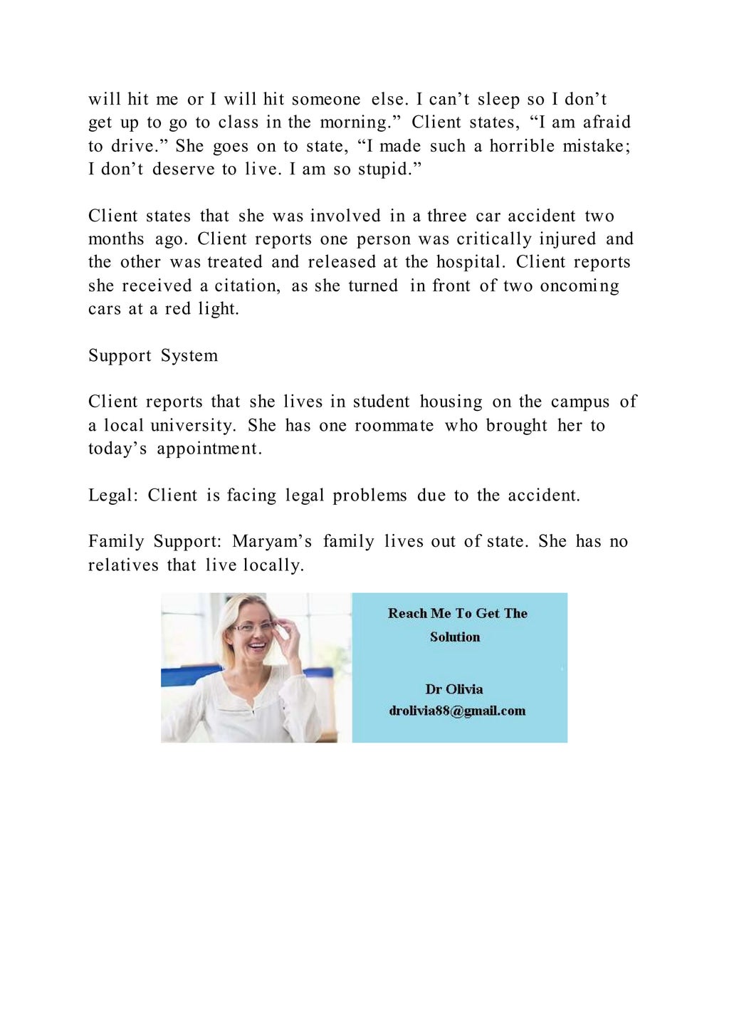 Question #1 Review the Trauma Case Study. Does Maryam demonstrate | PDF