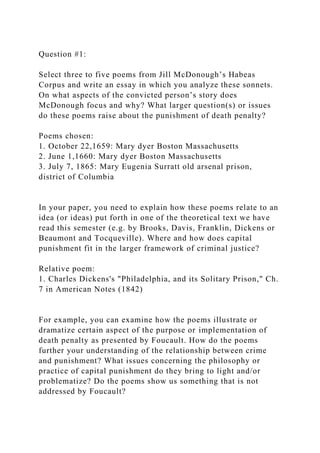 Question #1Select three to five poems from Jill McDonough’s Hab.docx