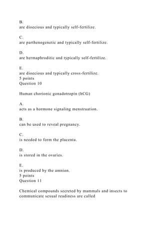 Question 1 This type of selection favors both extremes of the .docx