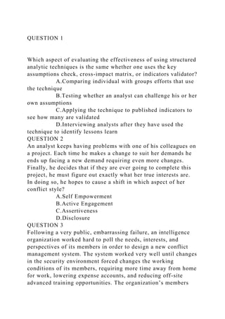 QUESTION 1Which aspect of evaluating the effectiveness of usin.docx