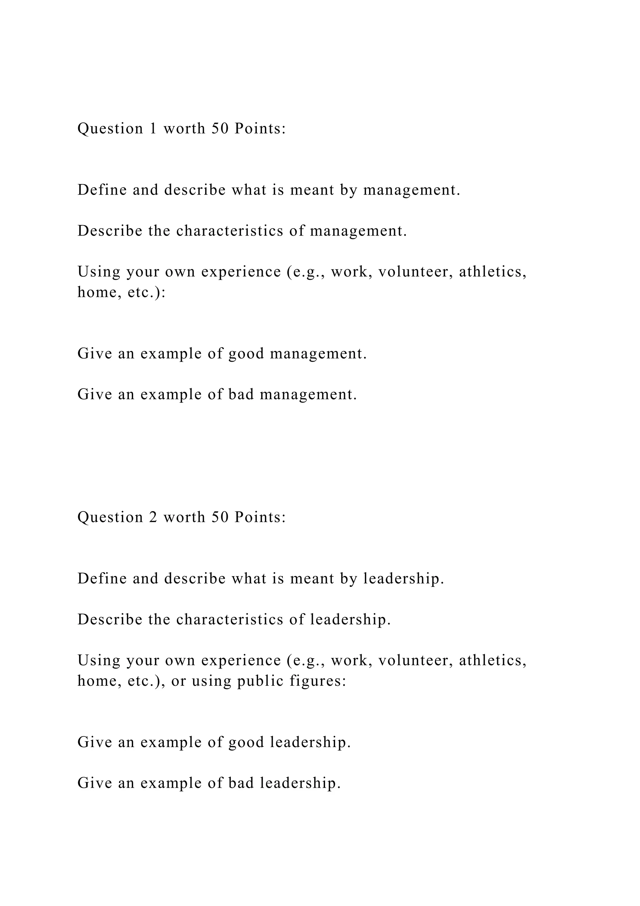 Question 1 worth 50 Points Define and describe what is m.docx