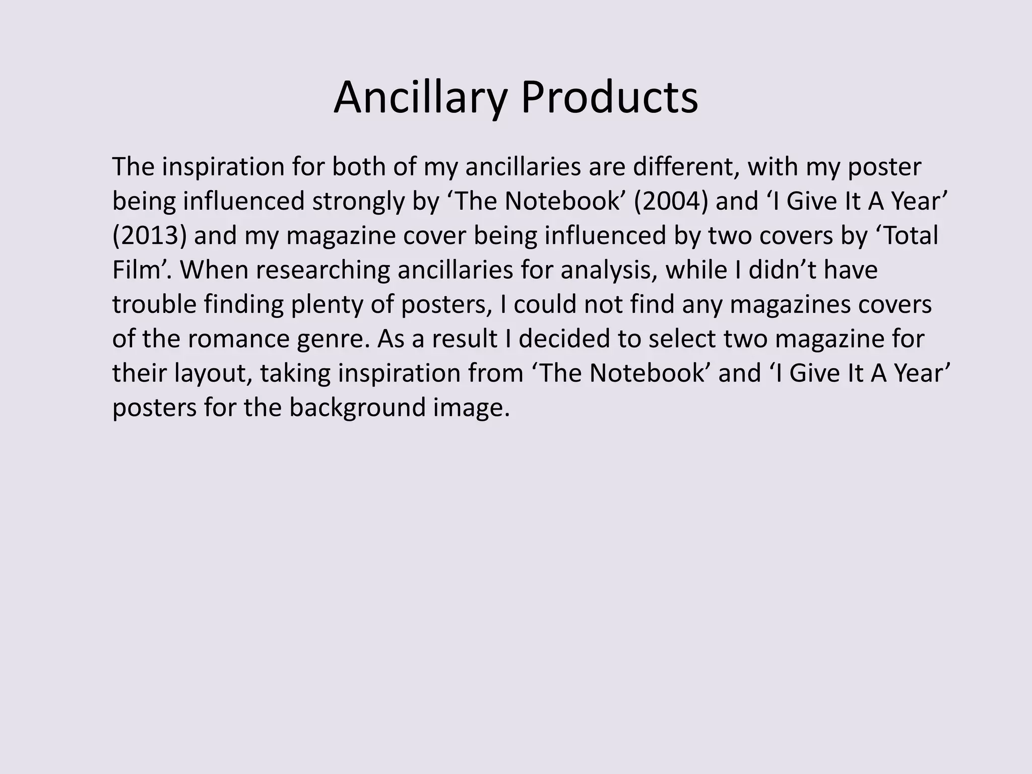 Evaluation Question 2: Ancillary Products | PPTX