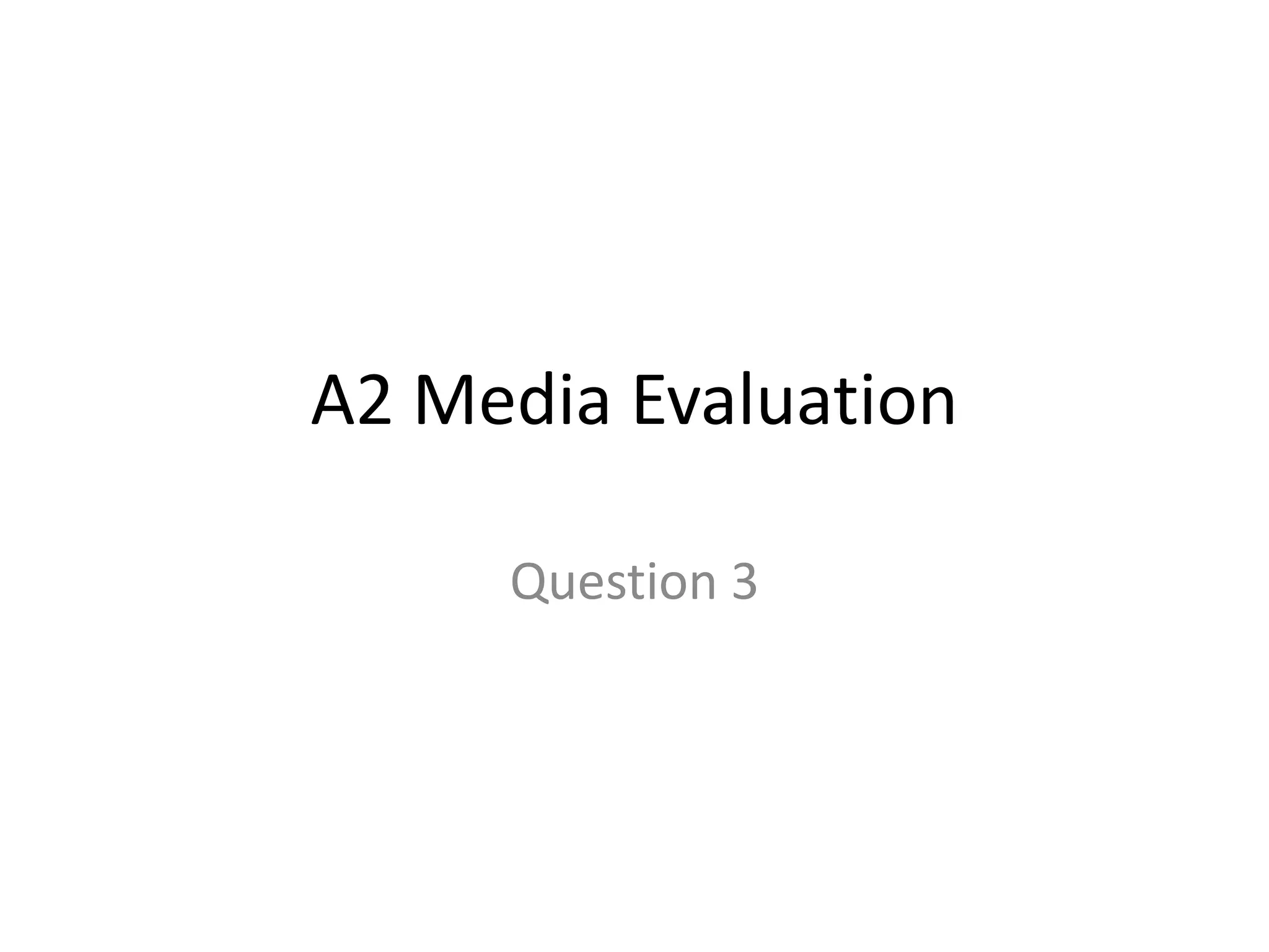 Media CW A2 Question 2 | PPTX